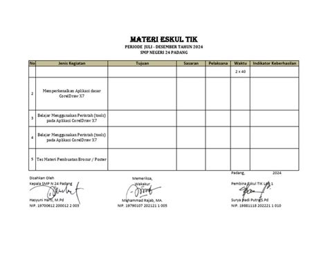 Format Materi Eskul Pdf