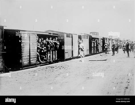 La Première Guerre Mondiale Des Soldats Américains à Bord Dun Train