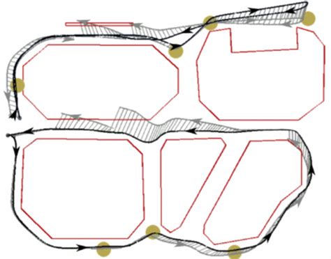 Real Dark And Supposed Gray Trajectories Of The 2 Robots Computer