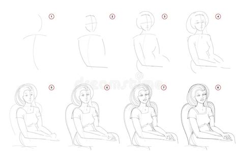 How To Draw Step Wise Imaginary Portrait Of Beautiful Sitting Woman Creation Step By Step