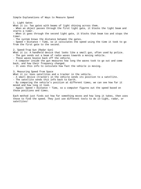 Measuring Speed Methods Pdf