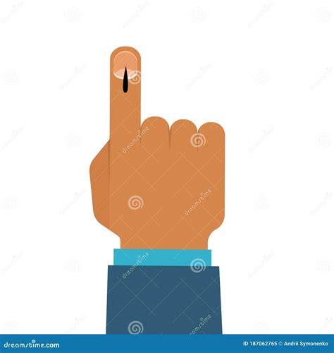 Hand With Voting Sign Of India Stock Vector Illustration Of Hand