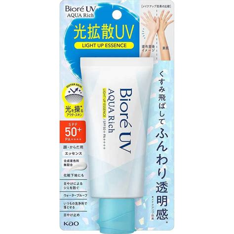 Biore Uv Aqua Rich Light Up Essence Sunscreen Spf50 Pa 70g