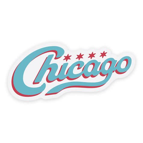 Chicago Vintage Script Die Cut Sticker Neighborly
