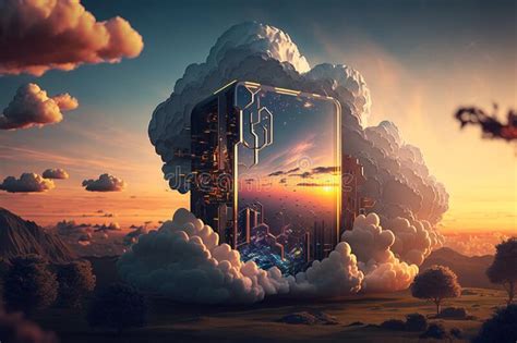 Cloud Computing Technology Concept Generative Ai Stock Illustration
