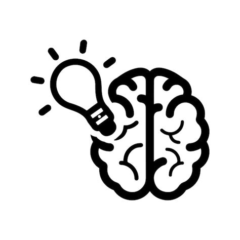 Premium Vector Brain Creative Logic Icon Black Vector Graphics