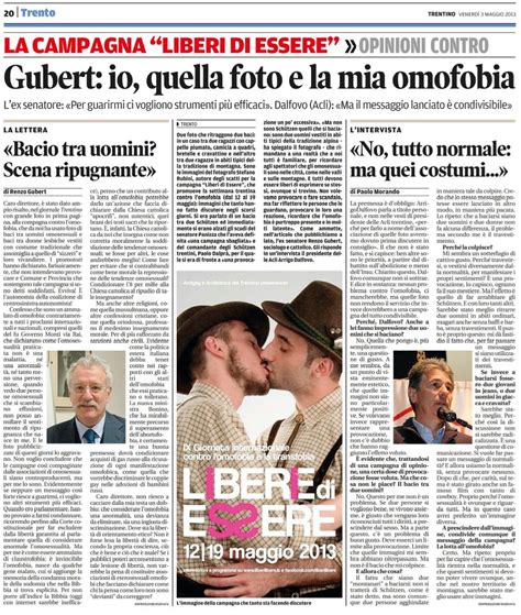 Liberi E Libere Di Essere Renzo Gubert Sono Omofobo Le Associazioni Curati