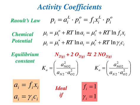 Ppt Activity Coefficients Powerpoint Presentation Free Download Id