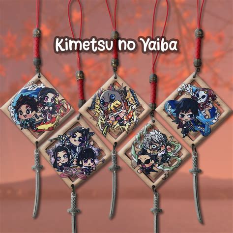 Kimetsu No Yaiba Wooden Keychains Suraelis