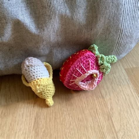 Sexy Fruits Crochet Pattern Amigurumi Penis And Vulva Keychain Pdf