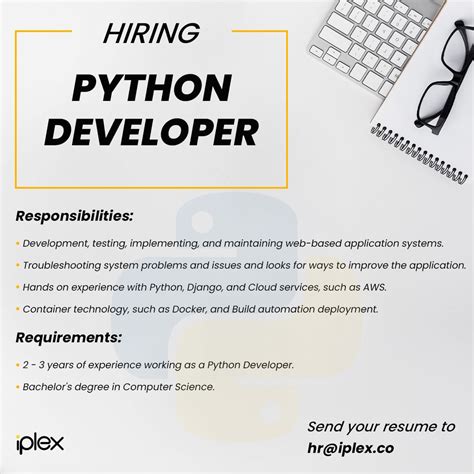 Iplex On Linkedin Pythondeveloper Jobalert Urgenthiring