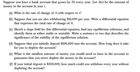 Solved Suppose You Have A Bank Account That Grows By 5
