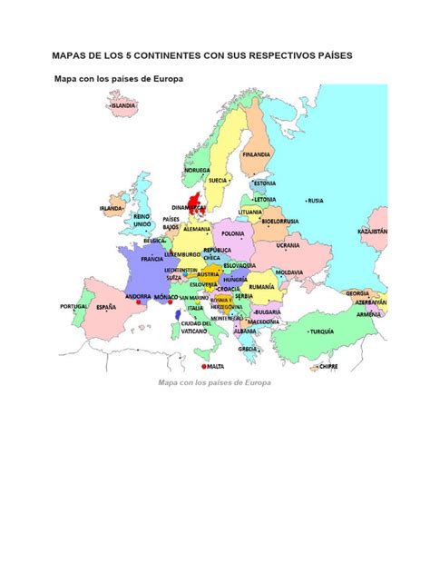 Mapas De Los 5 Continentes Con Sus Respectivos PaÍses 2023 Pdf