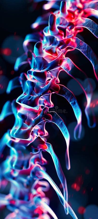 Back Bone Closeup In Scan Red Shoulder Highlight Chiropractic