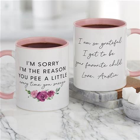 Sorry You Pee Funny Personalized Mom Coffee Mug Pink