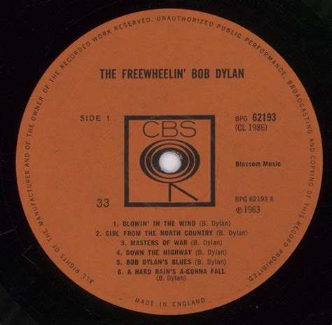 Bob Dylan The Freewheelin Bob Dylan 1st Vg Uk Vinyl Lp —