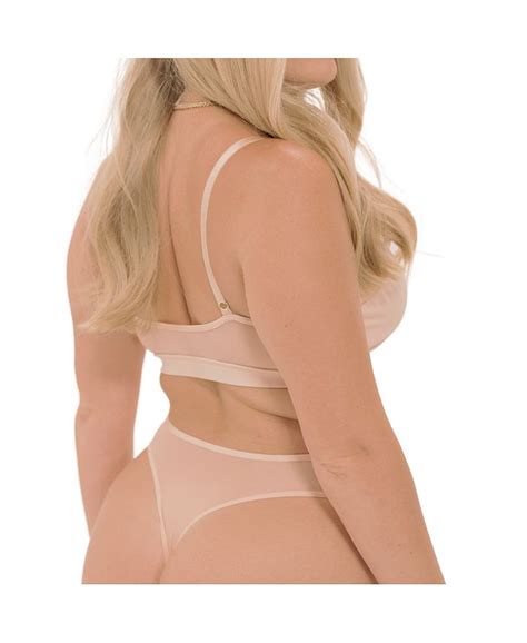 Naked Rebellion Plus Size Nude Shade Mesh Sheer Stretch Thong Macys