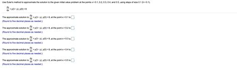 solved use euler s method to approximate the solution to the