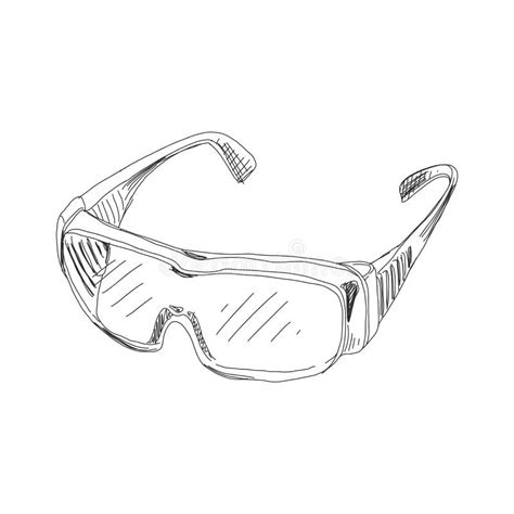 Safety Glasses Hand Drawn Retro Vector Illustration Stock Vector