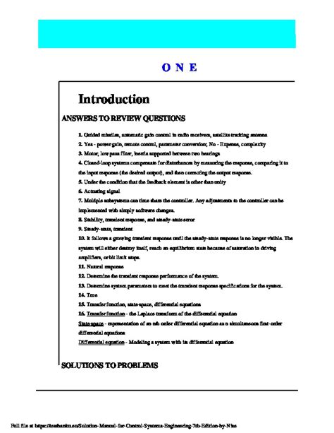 Solution Manual For Control Systems Engineering 7th Edition By Nise Pdfcoffee Com