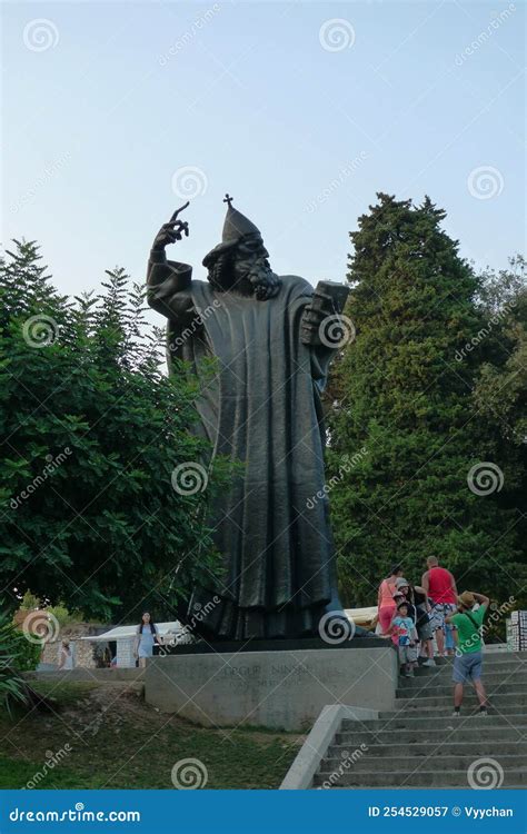 Gregory Of Nin Or Grgur Ninski Statue In Split Croatia Editorial Image