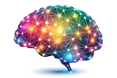 Flat Glowing Abstract Brain With Neural Connections Representing Ai Driven Management Concept As