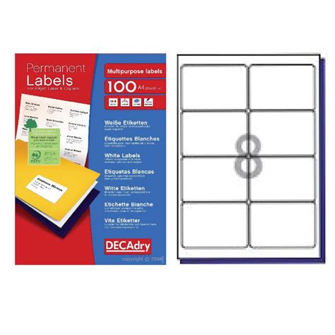 Decadry 8 Per Sheet Labels — Tm Office Supplies