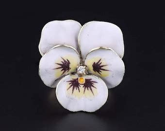 Antique Enamel Pansy Conversion Ring Of 14k Gold Etsy