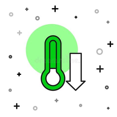 Filled Outline Meteorology Thermometer Measuring Icon Isolated On White