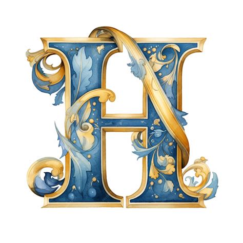 Premium Ai Image A Close Up Of A Fancy Letter H With A Gold Ribbon Generative Ai