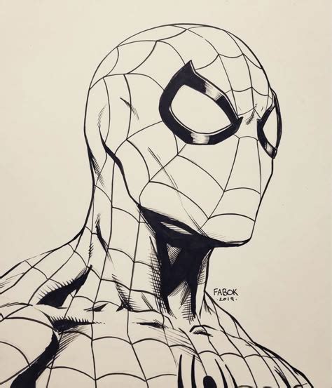 Spiderman Black And White Drawing