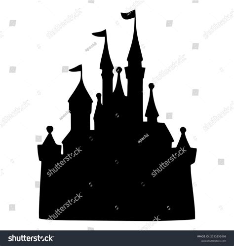 Cute Black Castle Flag Stock Vector Royalty Free 2323355699