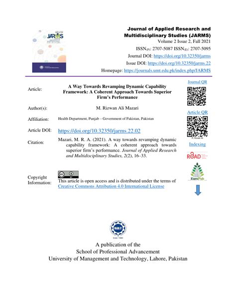 Pdf A Way Towards Revamping Dynamic Capability Framework A Coherent Approach Towards Superior