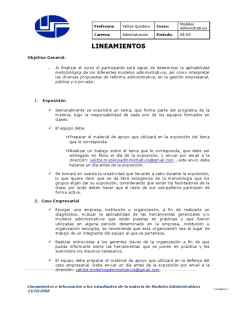 Lineamientos Modelos Administartvos Pdf Mente Planificación