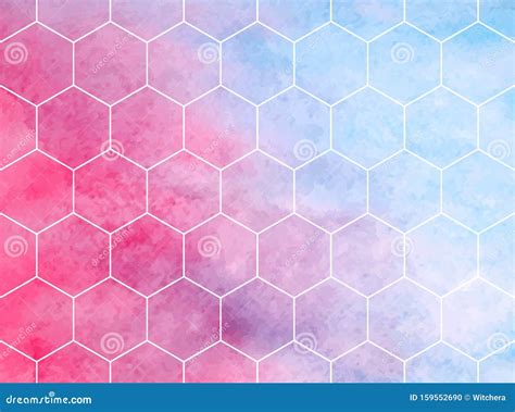 Watercolor Hexagon Color Texture Stock Vector Illustration Of