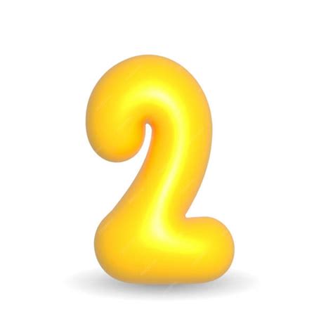 Premium Vector A Yellow Number 2 Is On A Yellow Object
