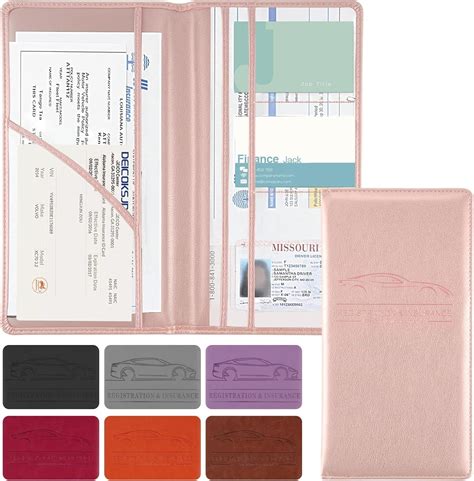 Car Registration And Insurance Card Holder Magnetic Shut Glove Box