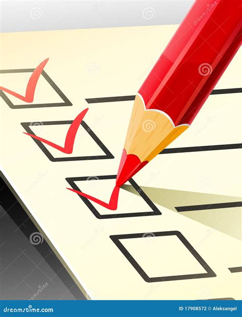 Pencil Write Tick On Document Stock Vector Illustration Of Document