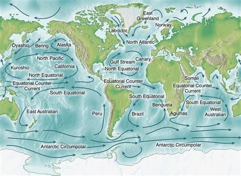 Surface Ocean Currents Map