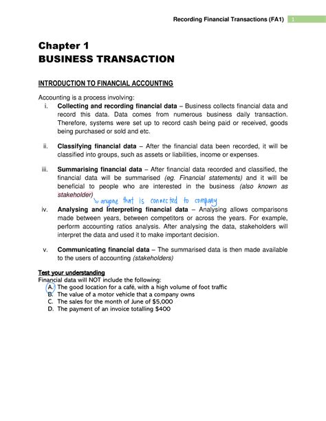 Chapter 1 Business Transaction Chapter 1 Business Transaction