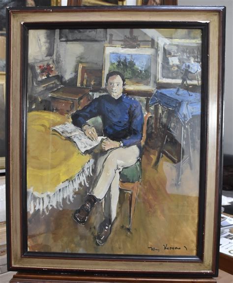 Proantic Jacques Thevenet 1891 1989 Portrait Dhomme Dans Latelier