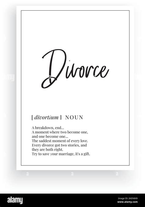 Divorce Definition Vector Minimalist Modern Poster Design