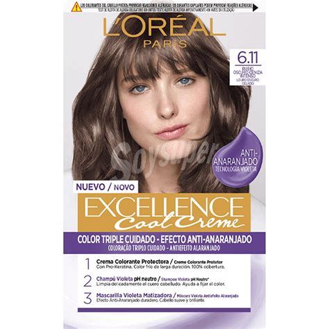 Excellence Loréal Paris Tinte Permanente Tono 6 11 Rubio Oscuro Ceniza