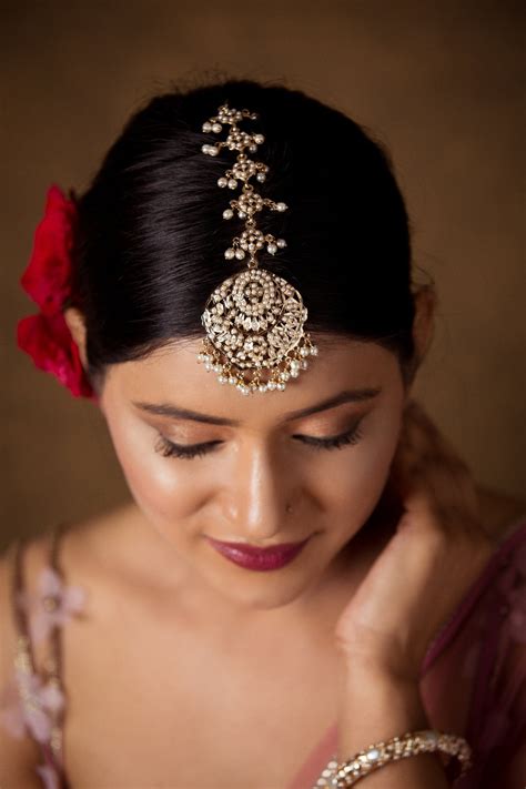 Maang Tikka Wedding Buy Oomph Golden Maang Tikka For Women Online At