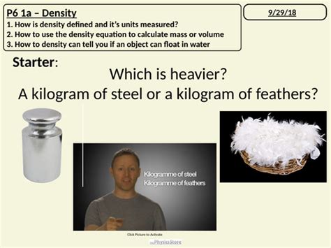 Ks4 Gcse Physics Aqa P6 1a Density Powerpoint Teaching Resources
