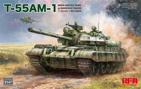 1 35 Ryefield T 55am 1 Main Battle Tank W Workable Tracks Plastic Model Kit