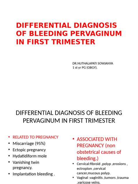 First Trimester Bleeding Diagnosis Guide Pdf