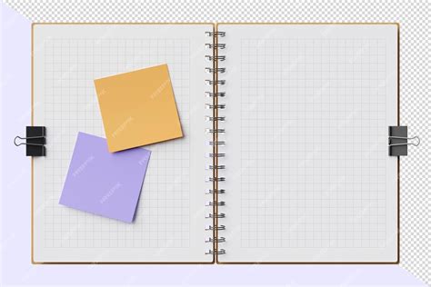 Premium Psd 3d Open Spiral Notebook Paper Memo Sticky Notes