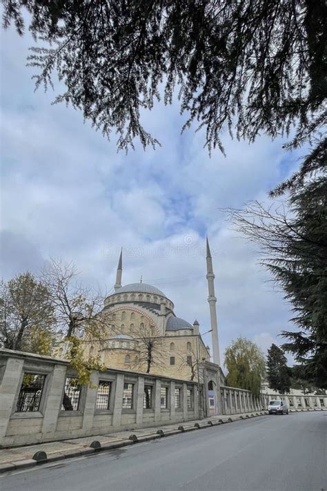Vertical Shot Of The Omer Duruk Mosque With Minarets In Atakoy District