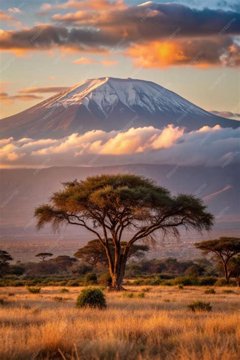 Premium Photo Mount Kilimanjaro Savanna In Amboseli Kenya Mount